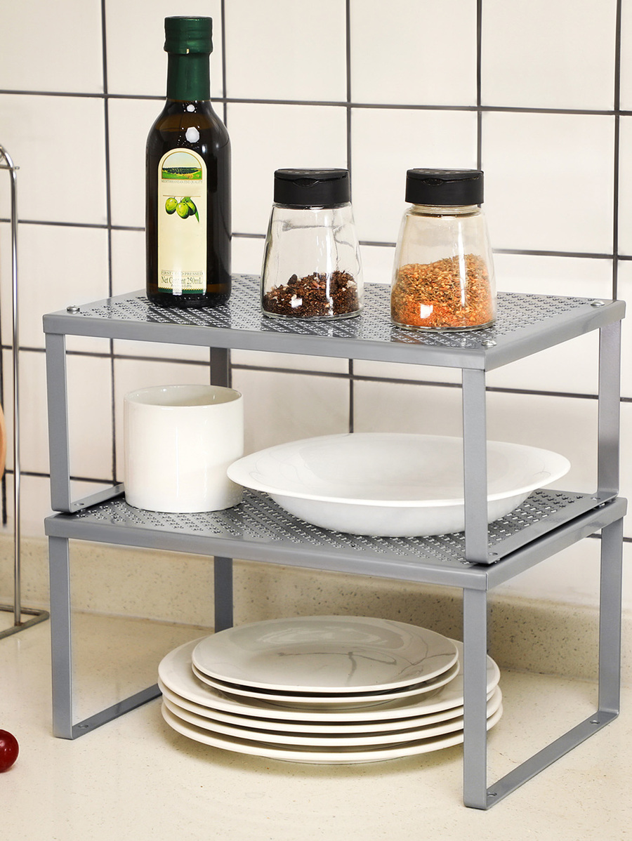 SONGMICS Cabinet Shelf Organizers, Stackable, Expandable, Set Of 2 ...