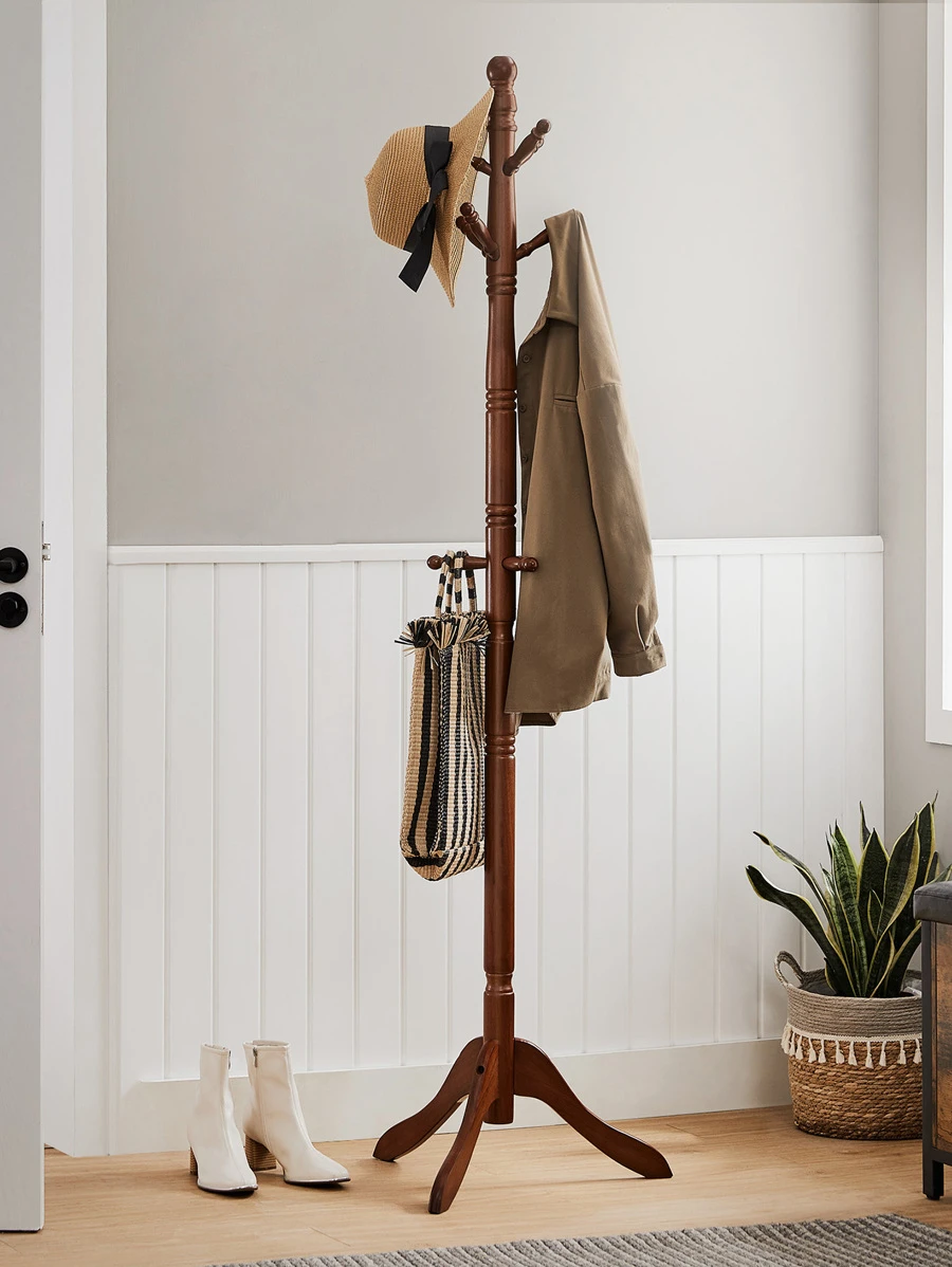 VASAGLE VASAGLE Coat Rack, Solid Wood Coat Stand, Free Standing Hall ...