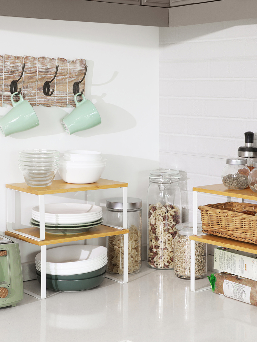 SONGMICS Cabinet Shelf Organizers, Set Of 4 Kitchen Counter Shelves ...