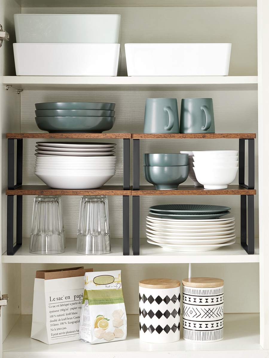 SONGMICS Cabinet Shelf Organizers, Set Of 4 Countertop Organizers ...