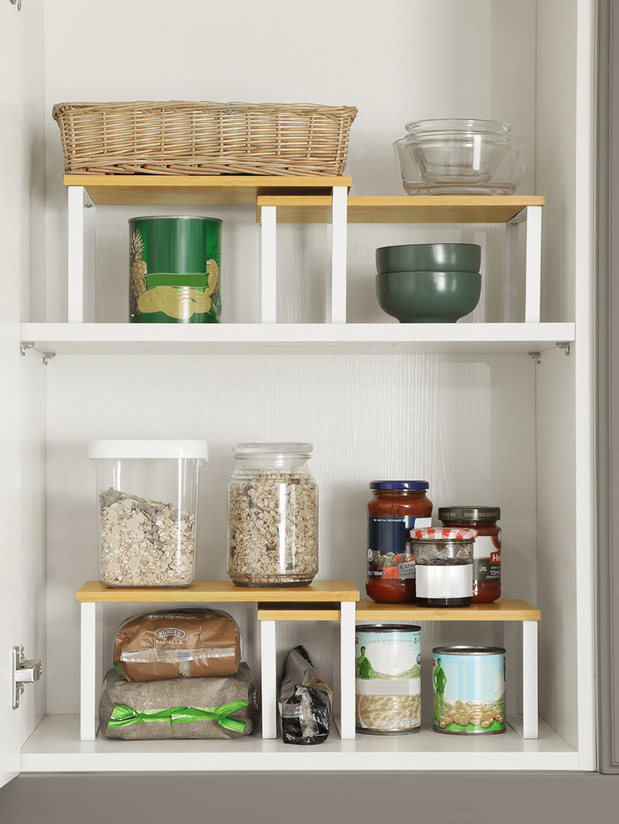 SONGMICS Cabinet Shelf Organizers, Set Of 4 Kitchen Counter Shelves ...