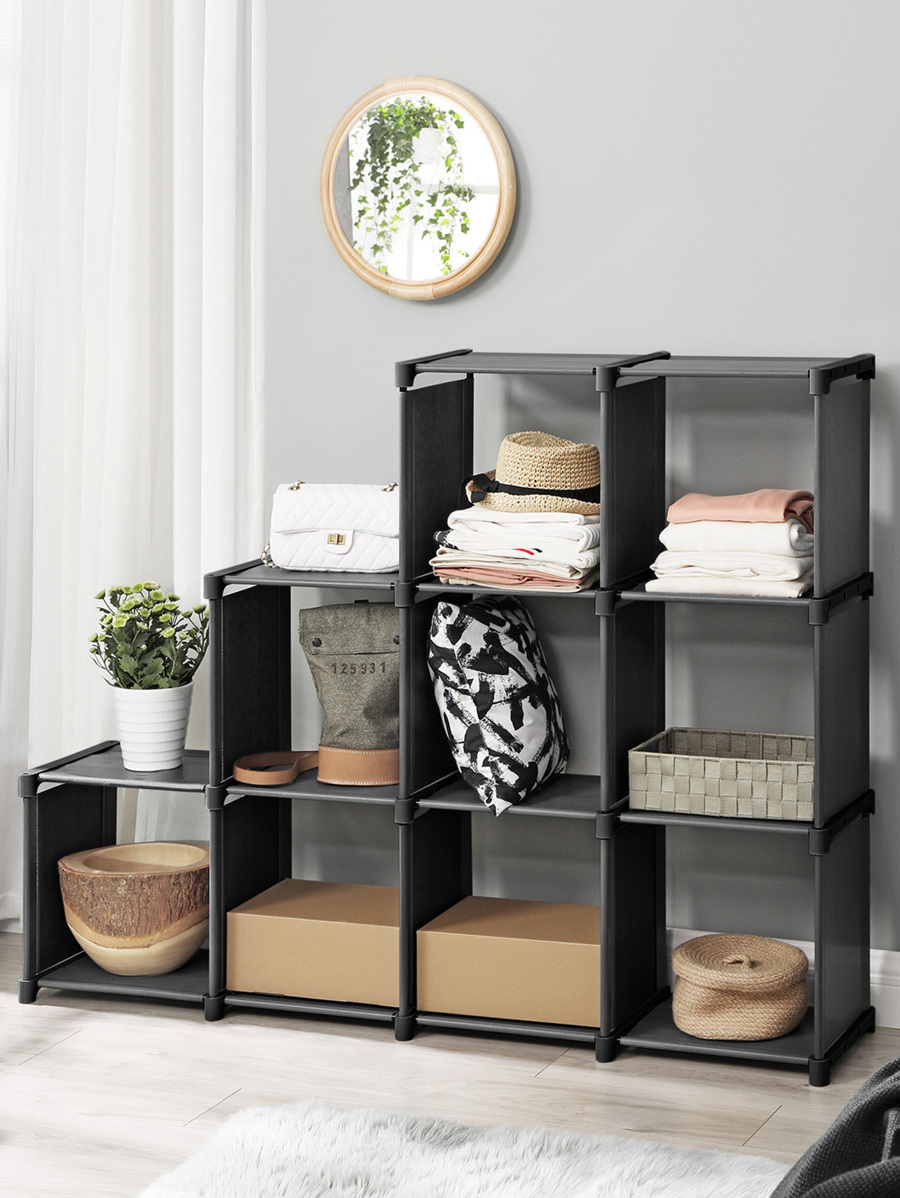 SONGMICS 9-Cube DIY Storage Shelves, Open Bookshelf, Closet Organizer ...
