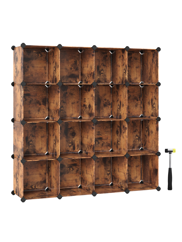 SONGMICS Cube Storage Organizer, 16-Cube Book Shelf, Closet Organizers ...