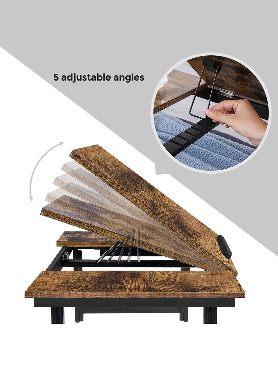 SONGMICS Laptop Desk, Bed Sofa Breakfast Tray, Adjustable Tilt Top ...