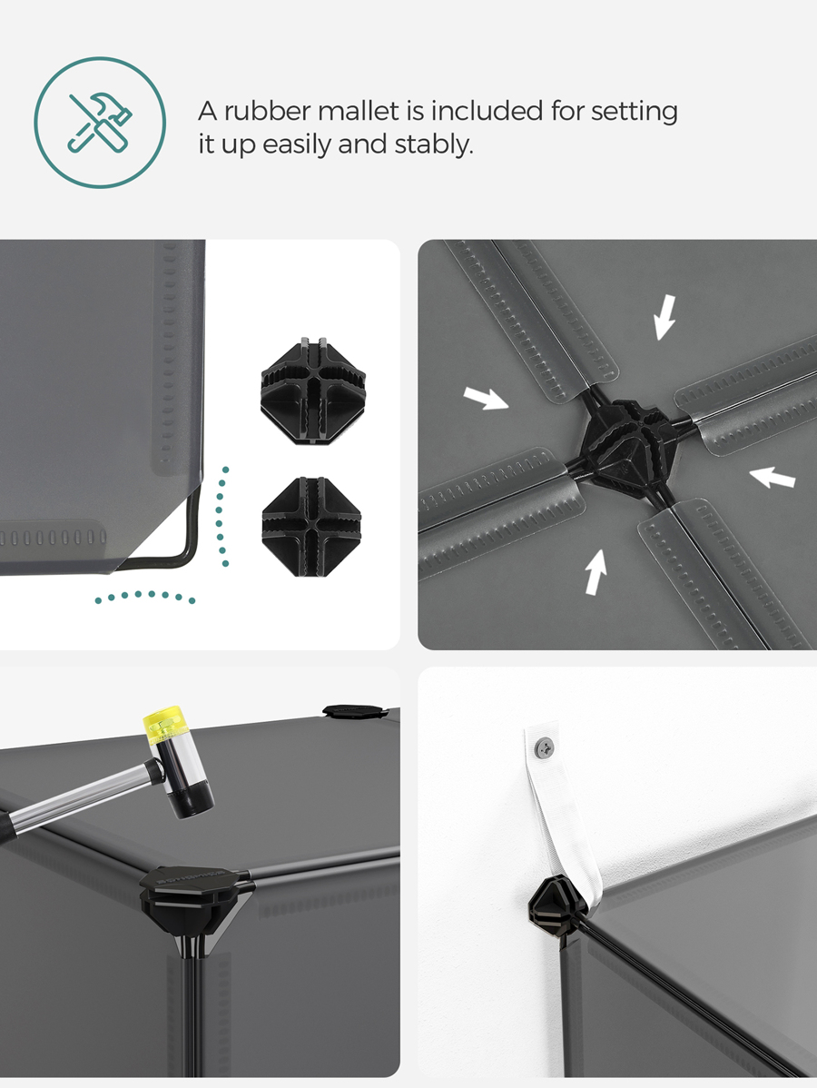 SONGMICS Cube Storage Organizer, 16-Cube Book Shelf, Closet Organizers ...