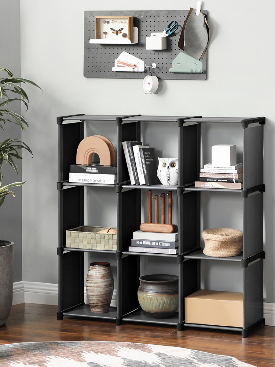 SONGMICS 9-Cube DIY Storage Shelves, Open Bookshelf, Closet Organizer ...