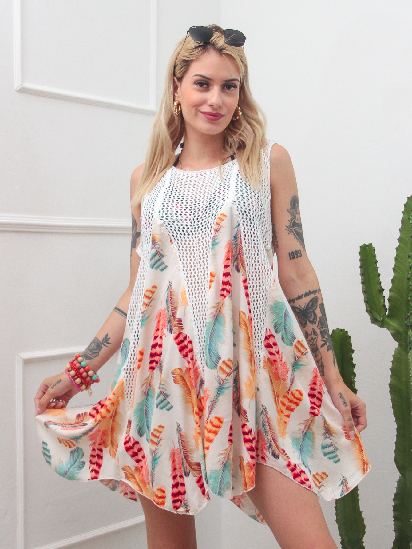 moda praia saida de praia recada estampa | SHEIN Brasil