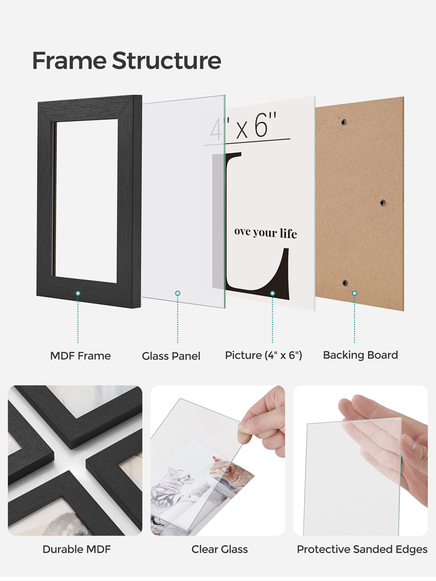 SONGMICS 12-Pack 4X6 Collage Picture Frames, Picture Frames Collage For ...