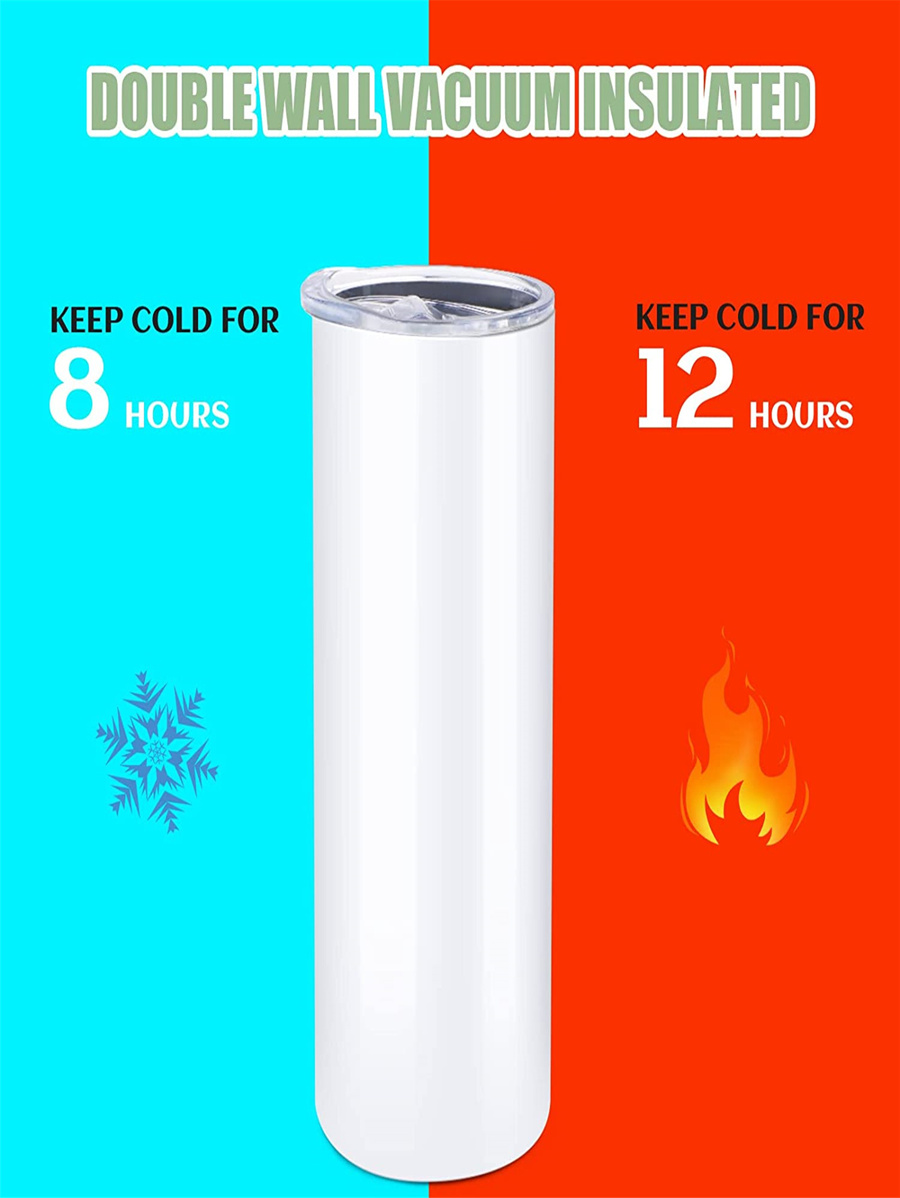 HTVRONT 8 Pack Sublimation Tumblers - Sublimation Blanks Tumbler 20 OZ ...