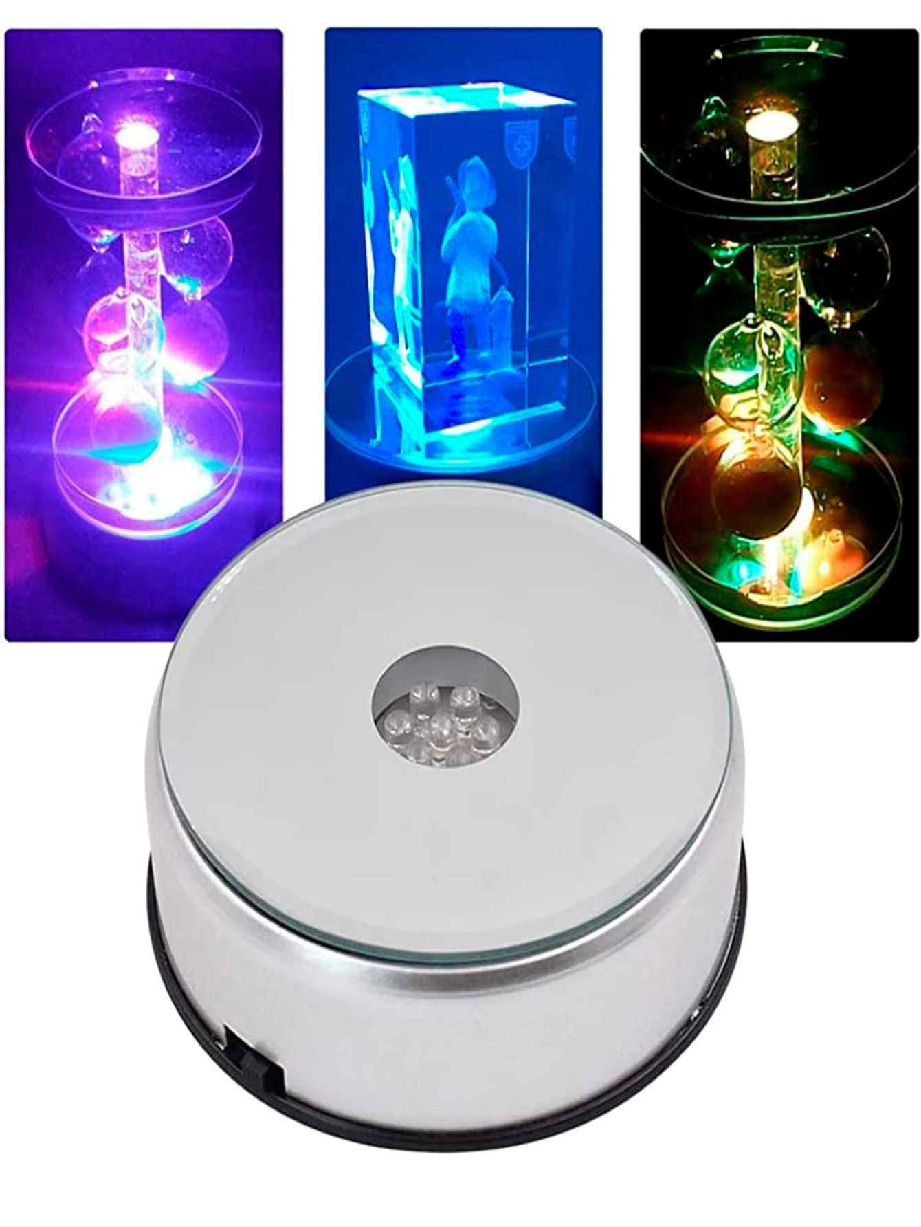 Base Exhibidora Giratoria Joyeria Artesania Reloj Tienda Led Multicolor ...