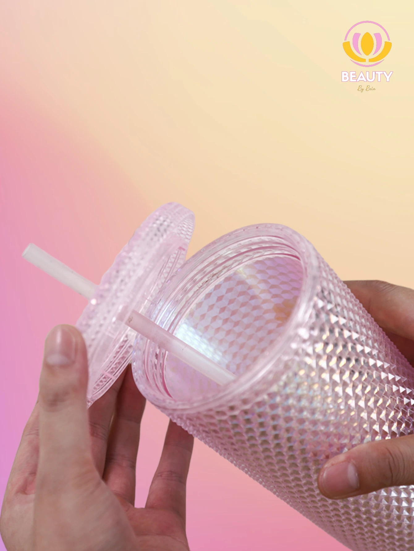Vaso GLAM para jugo smoothie con tapa de rosca antiderrame térmico ...