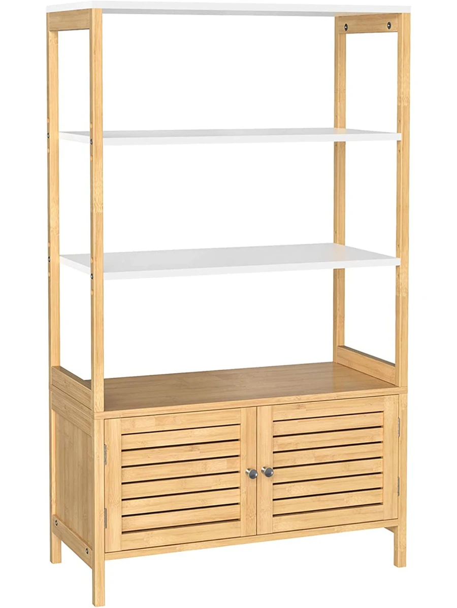 Bathroom Cabinet, Bathroom Storage Cabinet With 3 Shelves And Double ...