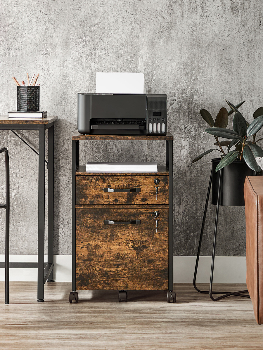 VASAGLE VASAGLE File Cabinet with Lock, Filing Cabinet with 2 Storage ...