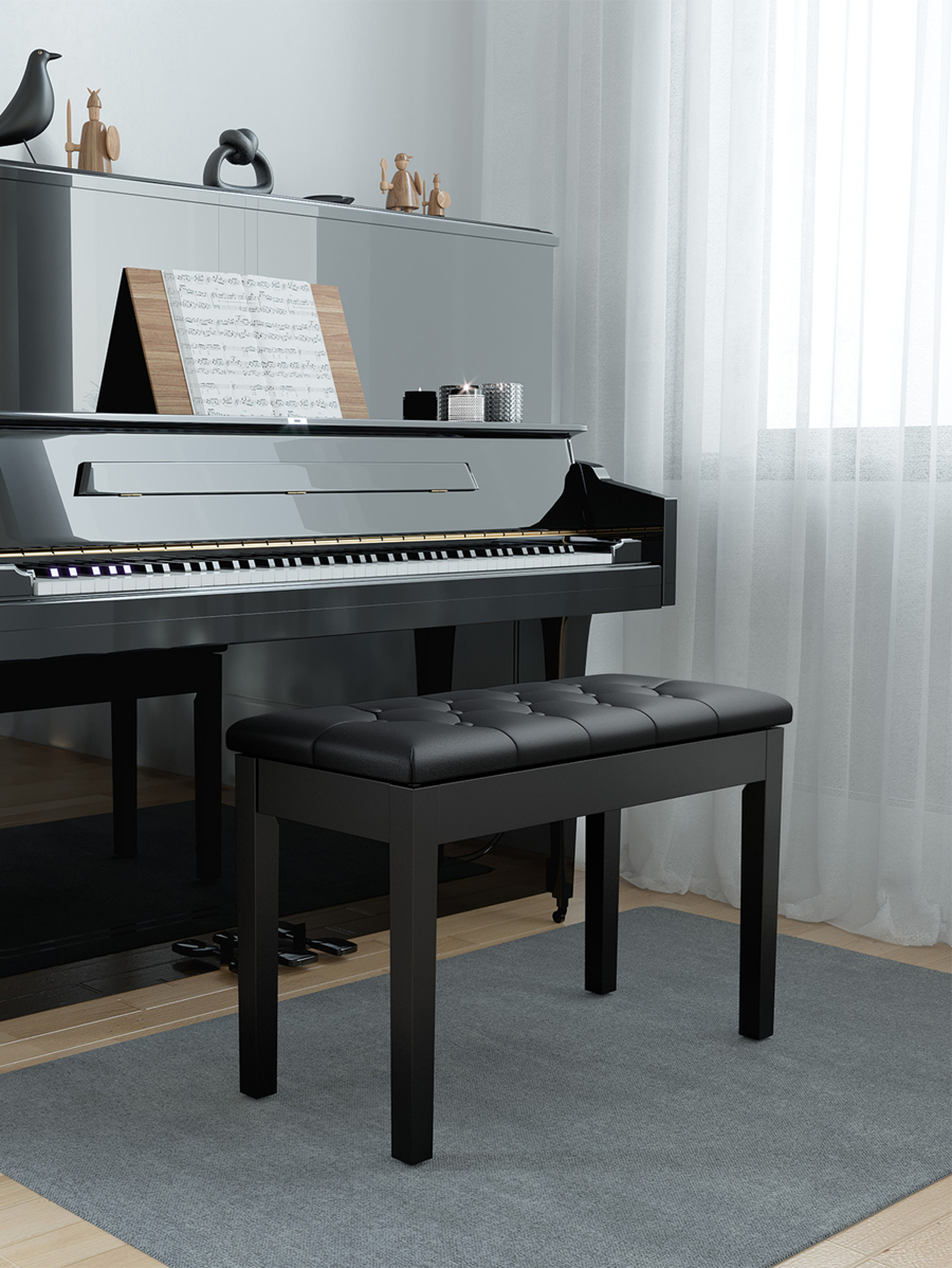 SONGMICS Duet Piano Bench with Padded Cushion and Storage Compartment ...