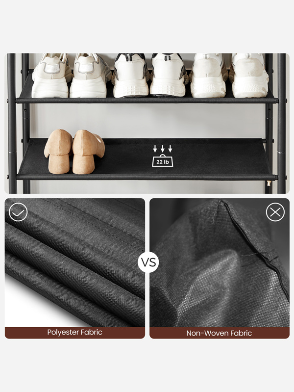 VASAGLE Shoe Bench, Shoe Rack Bench for Entryway, with 2 Fabric Storage ...