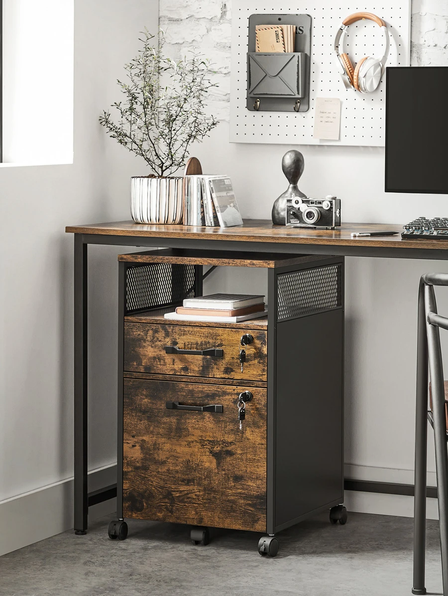 VASAGLE VASAGLE File Cabinet with Lock, Filing Cabinet with 2 Storage ...