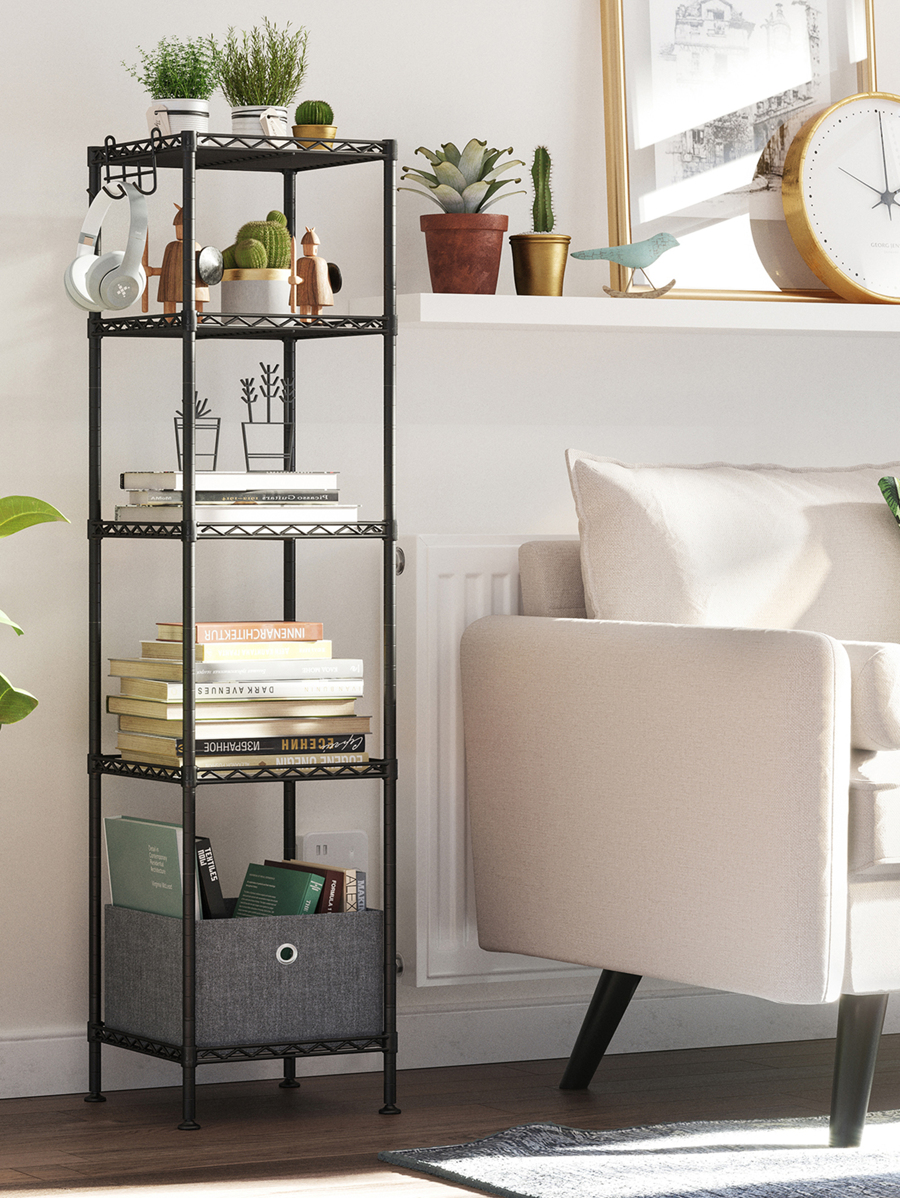 SONGMICS Bathroom Wire Shelf, Storage Rack for Small Space, Total Load ...