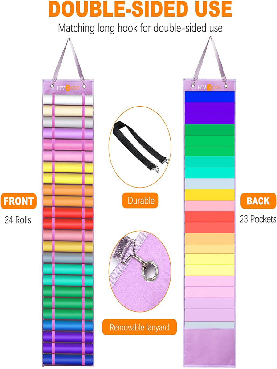 Htvront Vinyl Roll Holder Vinyl Roll Storage With 24 Compartmentsvinyl Storage Organizer Rack