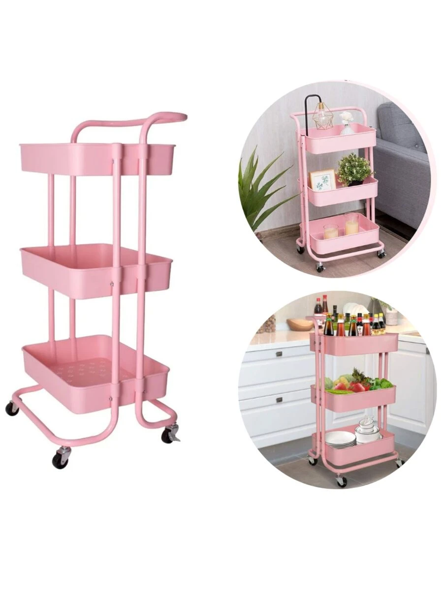 Multipurpose Organizer Cart 3 Levels Metal With Wheels | SHEIN USA
