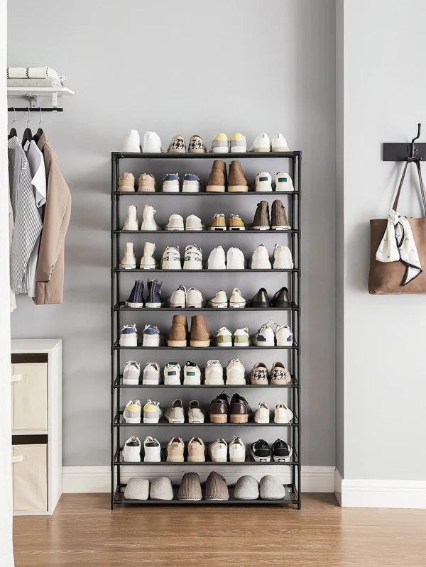 SONGMICS Shoe Rack, 10 Tier Shoe Shelf, Shoe Storage Organizer, Metal ...
