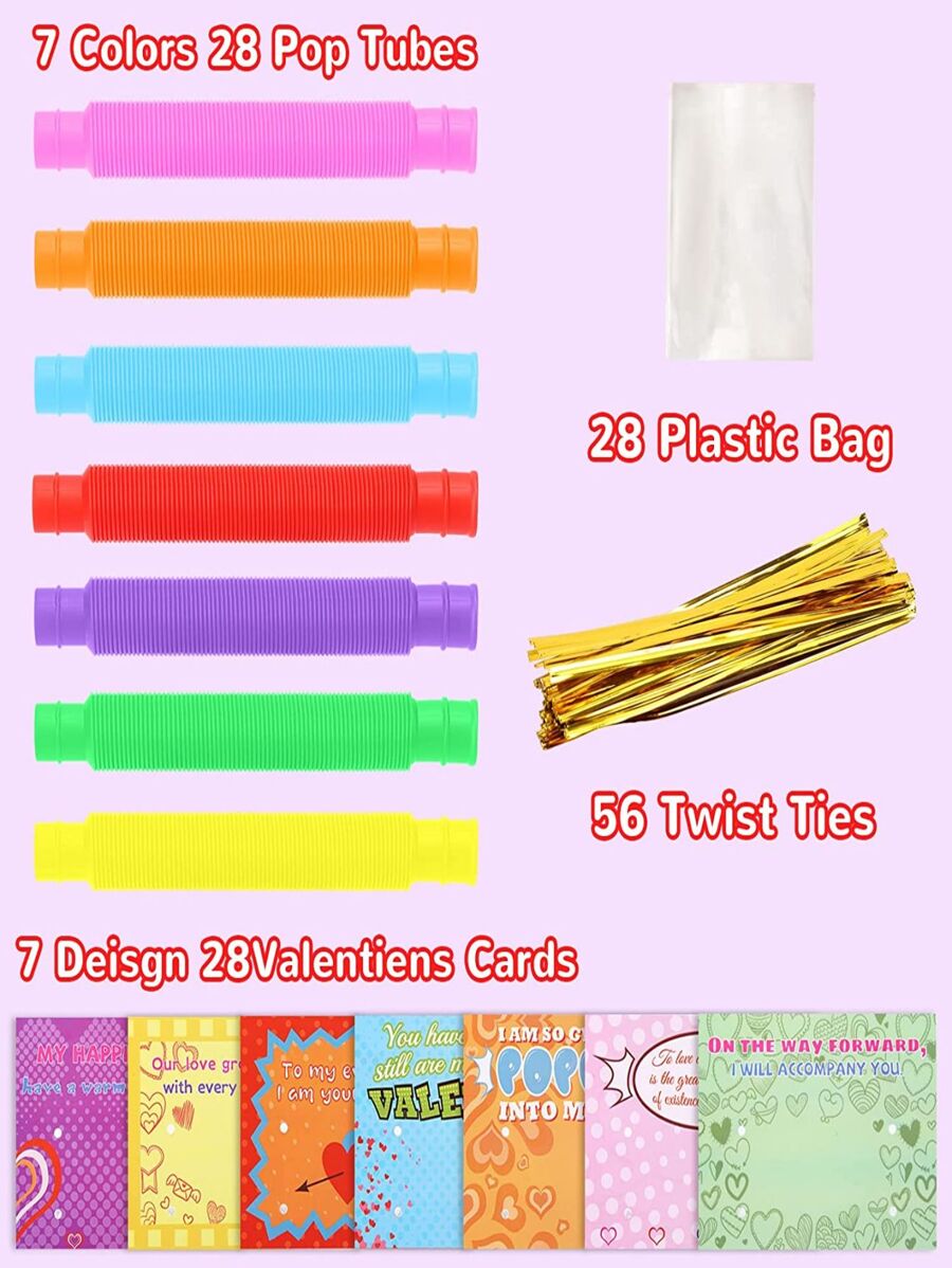 28 Pack Pop Tubes Sensory Toys, Stretchy Tube Sensory Stress Relief ...
