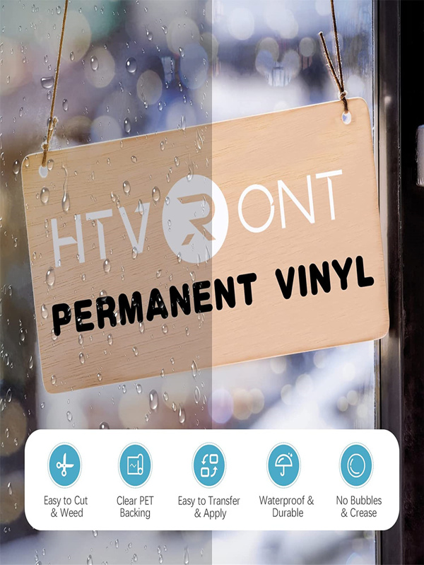 HTVRONT Permanent Vinyl Adhesive Vinyl 12" X 5 FT Vinyl Roll Easy To ...