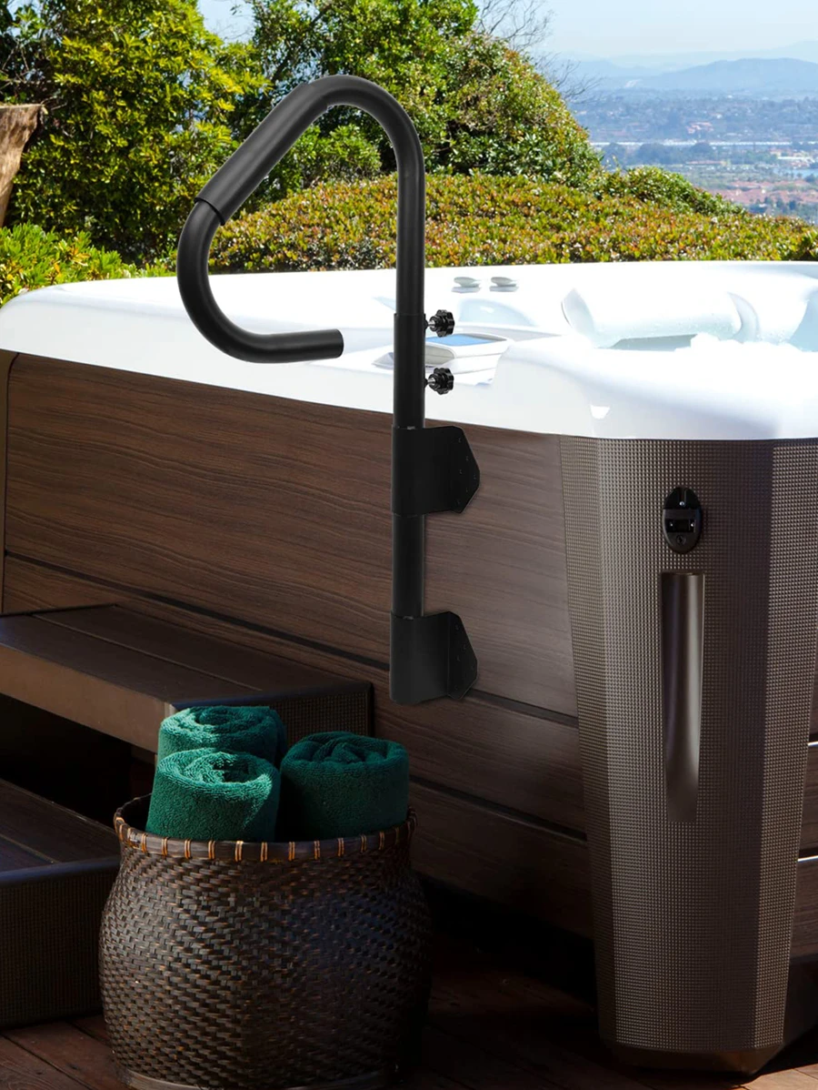 Hot Tub Handrail 48"H Safety Handrail Pivots 360 Rotatable Adjustable ...
