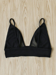 SHEIN Embroidered Patch Detail Fishnet Bralette | SHEIN USA