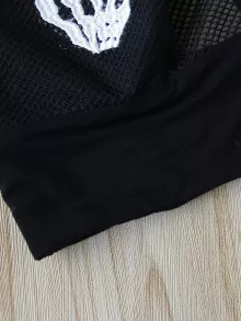 SHEIN Embroidered Patch Detail Fishnet Bralette | SHEIN USA