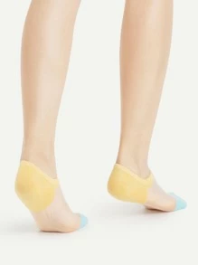 Color Block Mesh Paneled Invisible Socks | SHEIN USA