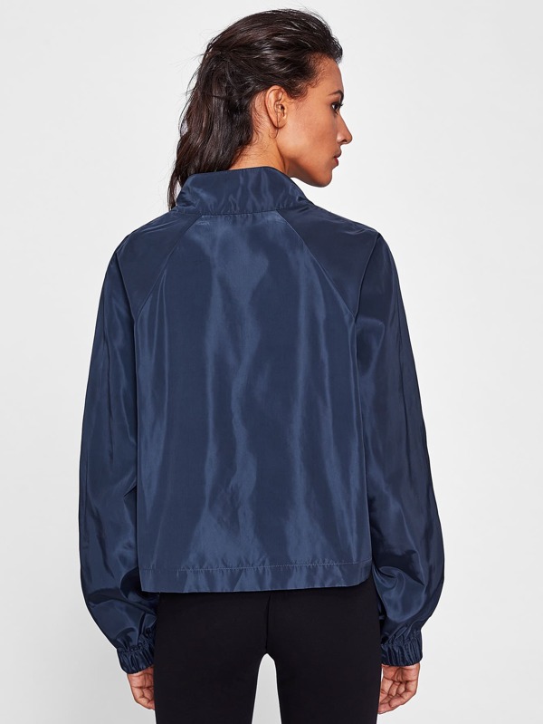 SHEIN Raglan Sleeve Windbreaker Jacket | SHEIN USA