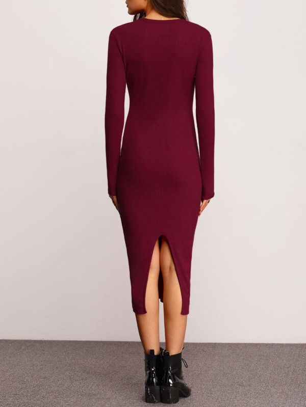 Is That The New Split Back Sheath Dress ??| ROMWE USA