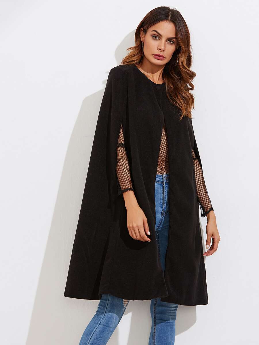 Single Button Cape Coat | SHEIN UK