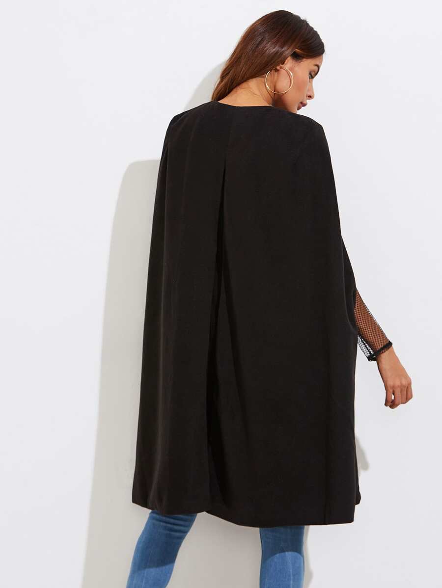 Single Button Cape Coat | SHEIN UK
