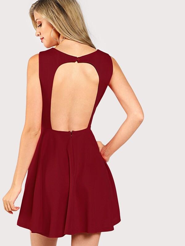 SHEIN Open Back Fitted & Flared Dress | SHEIN USA