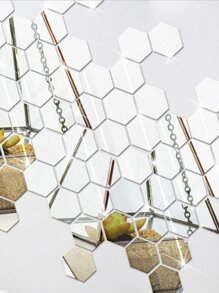 Hexagon Mirror Wall Sticker Set 12pcs | SHEIN USA