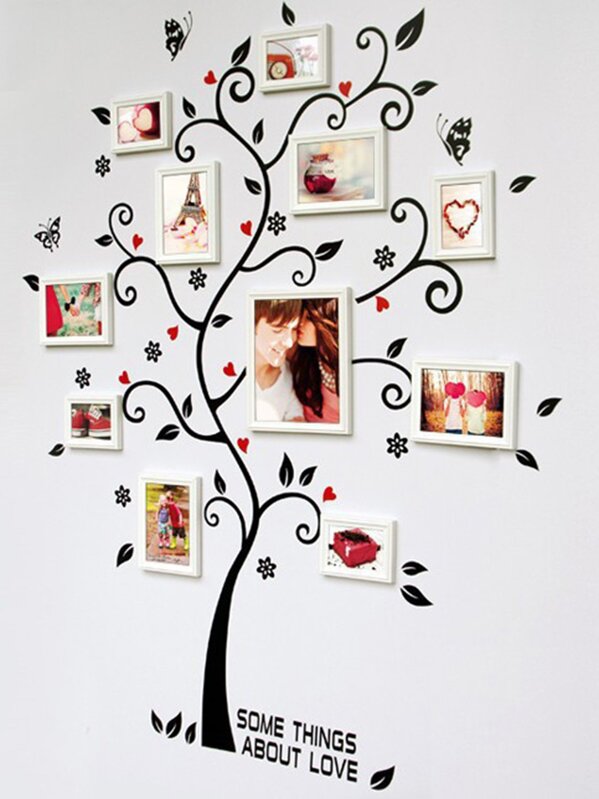 1set DIY Wall Sticker Memory Tree Photo Frames Sticker, Black Removable ...