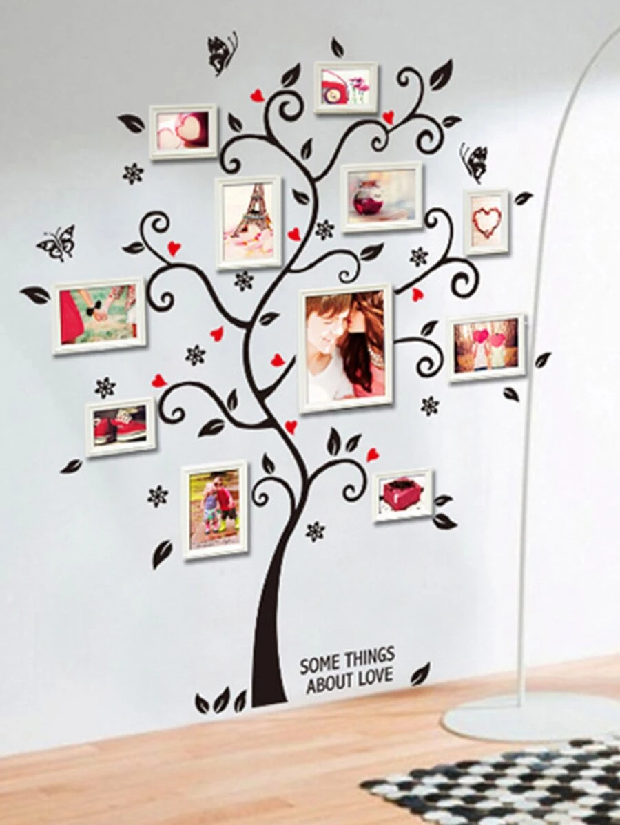1set DIY Wall Sticker Memory Tree Photo Frames Sticker, Black Removable ...