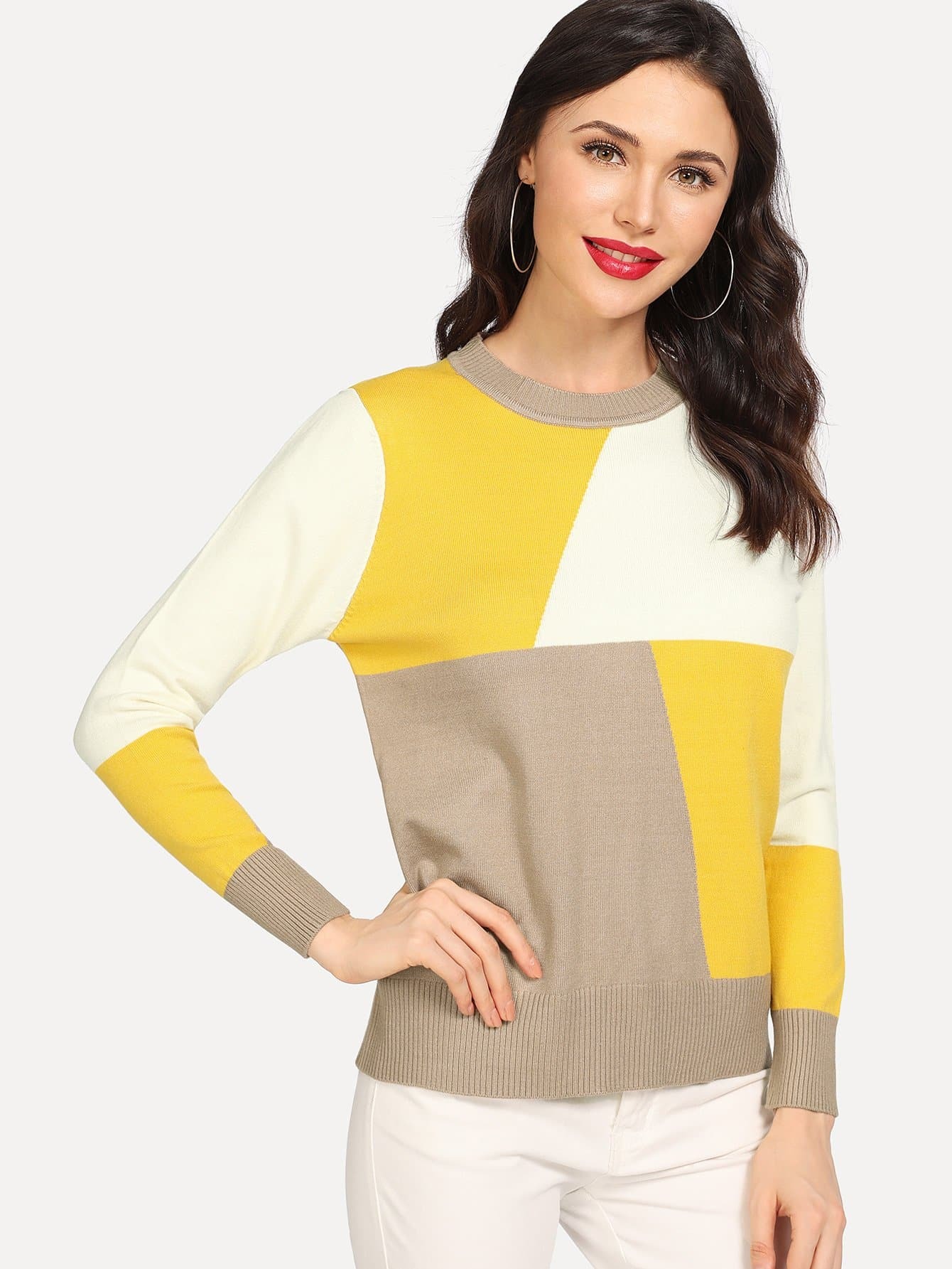 Color Block Knit Sweater