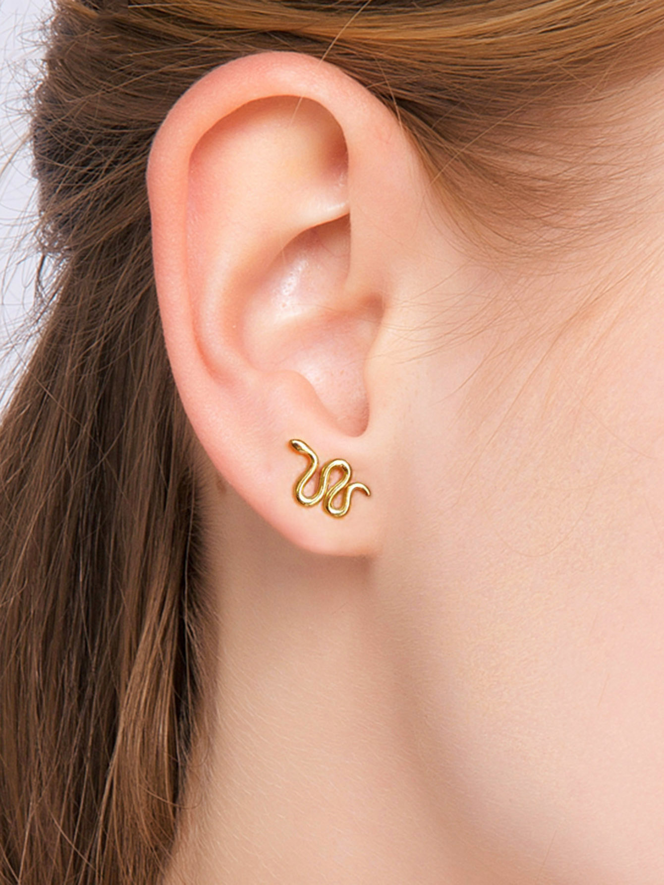 Snake Shaped Stud Earrings 1pair | SHEIN USA