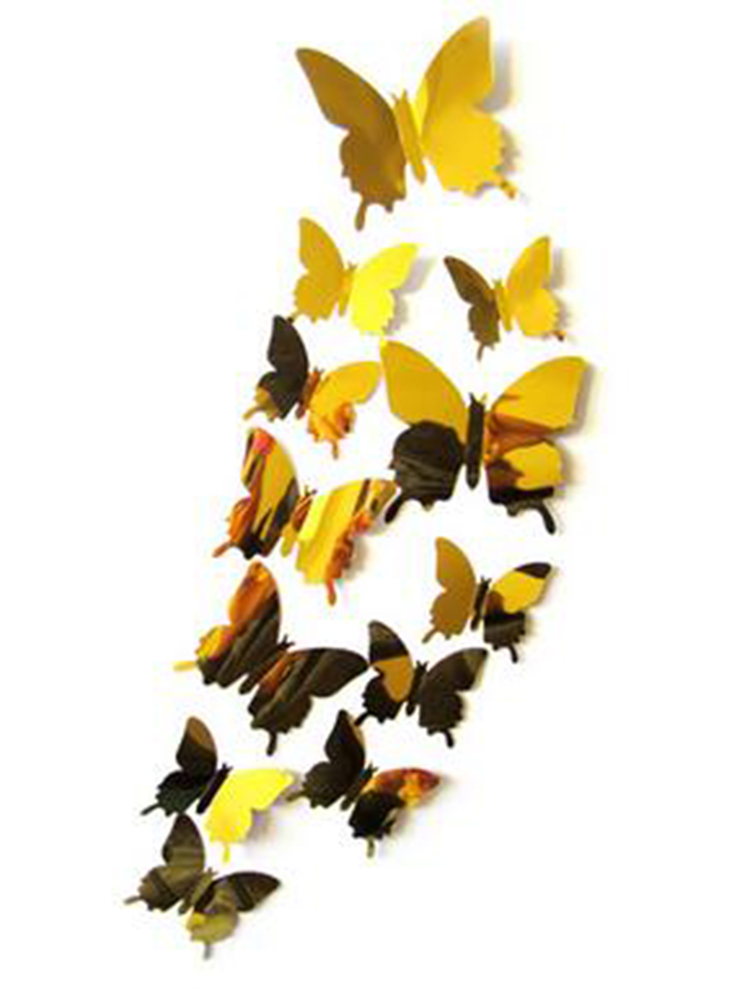 10pcs 3D Butterfly Mirror Wall Stickers, Butterflies Wall Decal ...