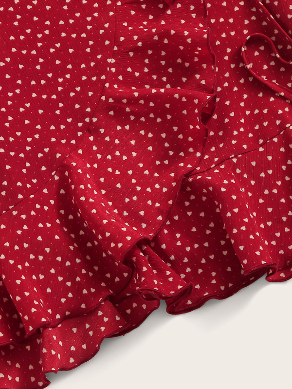 Is That The New Heart Print Ruffled Mini Cami Dress ??| ROMWE USA