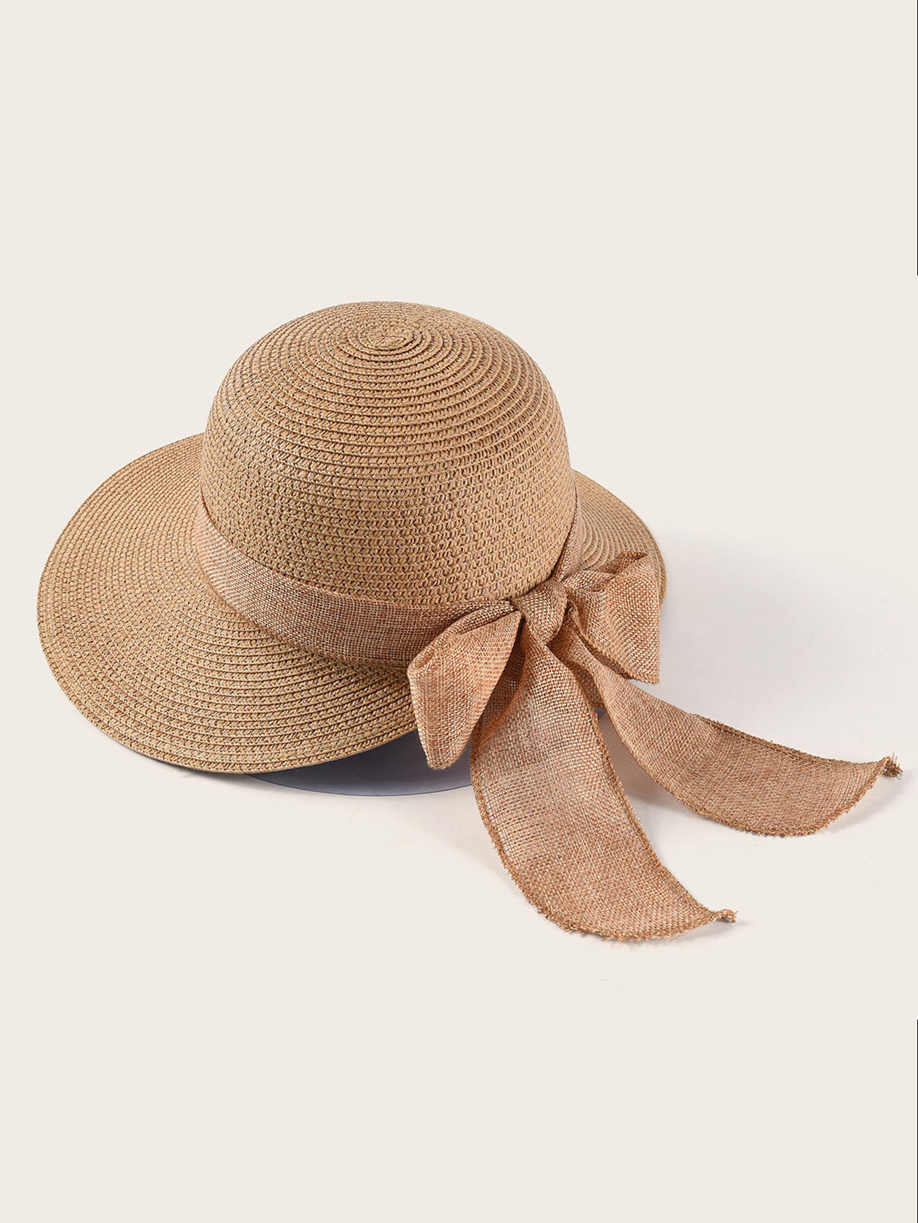 Exaggerated Bow Decor Floppy Hat