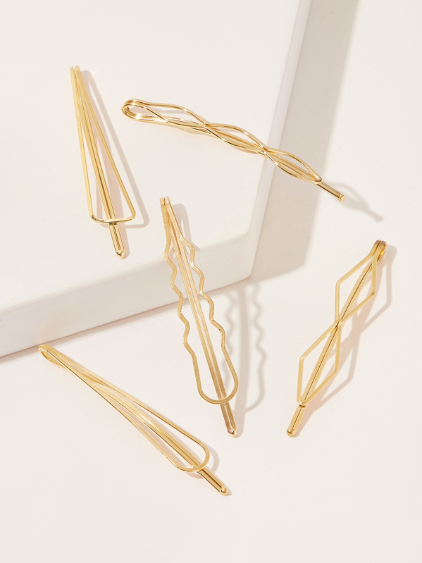 Geometric Design Hairpin 5pcs Casual | SHEIN EUQS