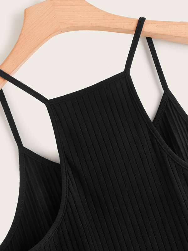 SHEIN Privé Plus Solid Rib-knit Cami Top | SHEIN USA