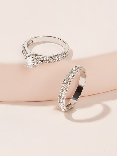 Rings, Womens' Silver, Flower & Rock Rings | SHEIN UK