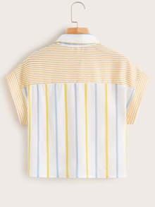 Is That The New Contrast Stripe Knot Hem Pocket Shirt ??| ROMWE USA