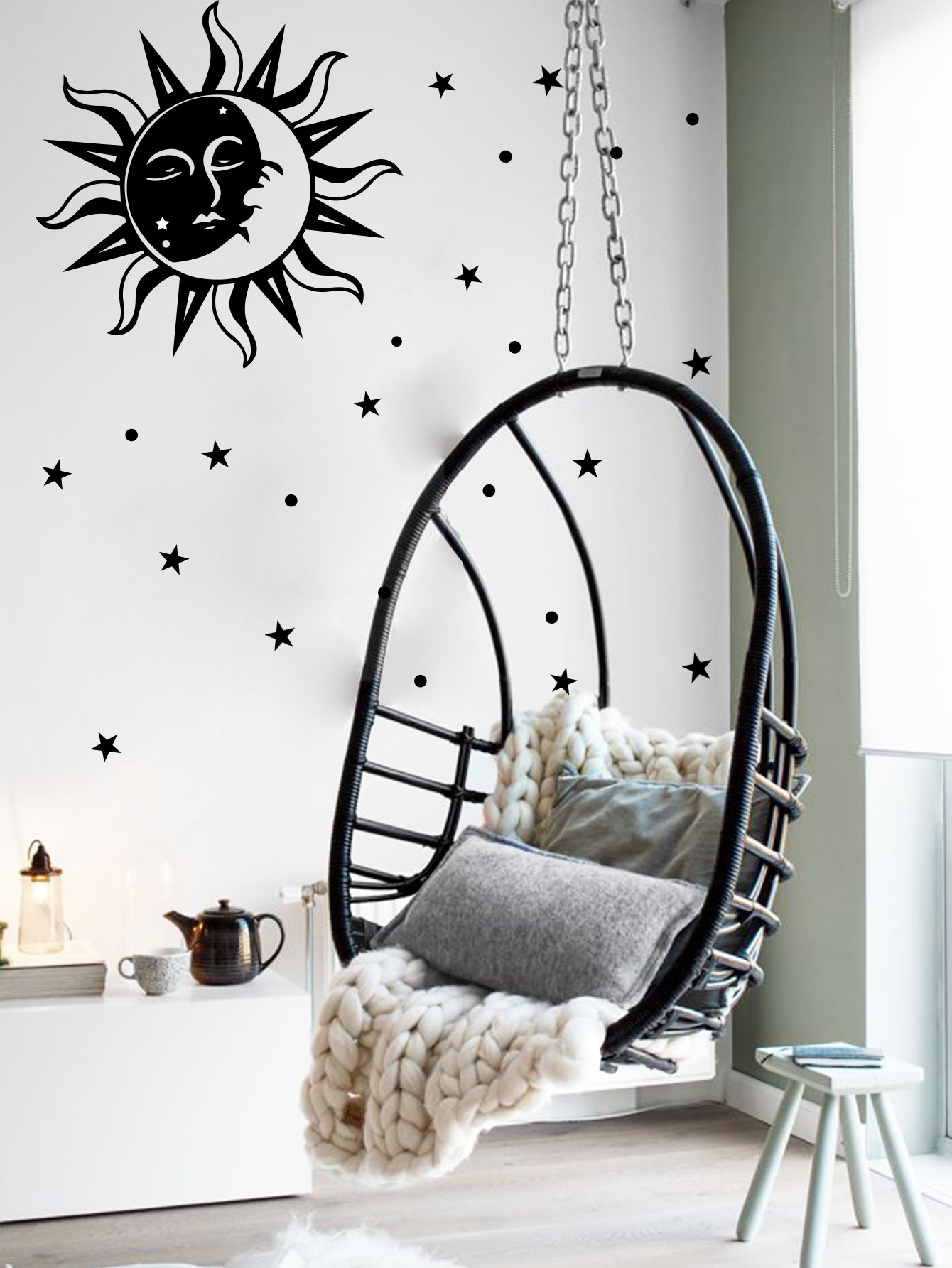 Sticker mural avec imprimé lune | SHEIN France