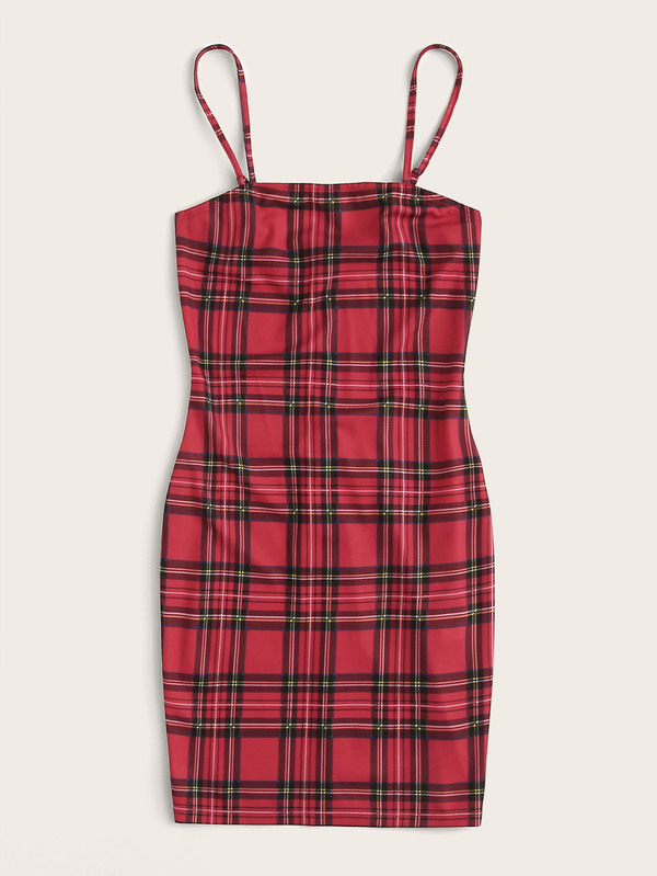 Shein Tartan Print Bodycon Cami Dress Shein Usa