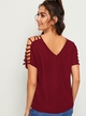 SHEIN LUNE V-neck Laddering Cutout Shoulder Top | SHEIN USA